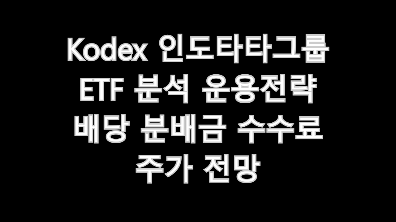 Kodex 인도타타그룹 ETF 분석 운용전략 배당 분배금 수수료 주가 전망