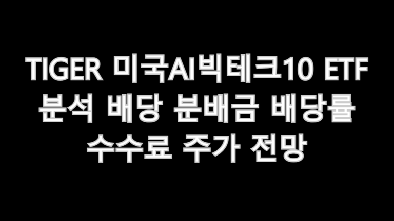 TIGER 미국AI빅테크10 ETF 분석 배당 분배금 배당률 수수료 주가 전망